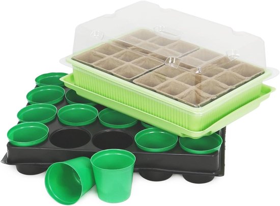 Propagation Kit - 20 Propagation Pots with Saucers and Planter, 24 ...