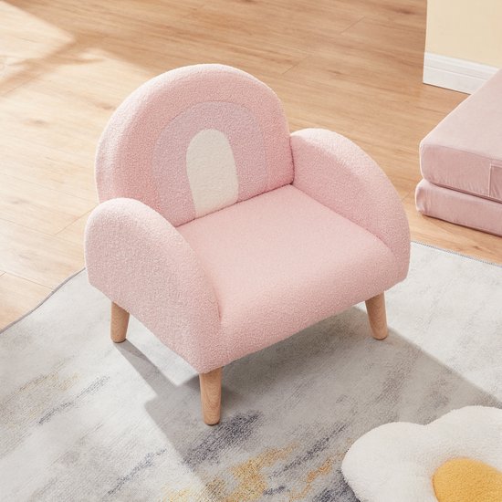 Kinderfauteuil Sorreindi 50x50x45 cm roze [en.casa] | bol