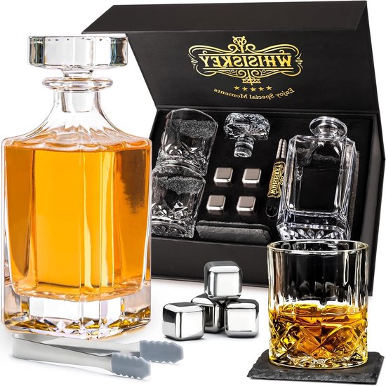 - Classic Carafe 700ml - Luxury Whisky Decanter Set with Decanter, Glasses, Stones,... | bol