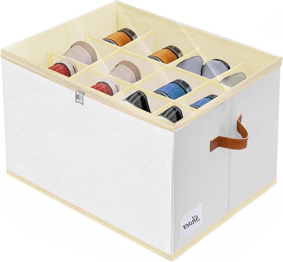 12 Cells Stackable Shoe Boxes Shoe Cabinet Organizer - Space Saving ...