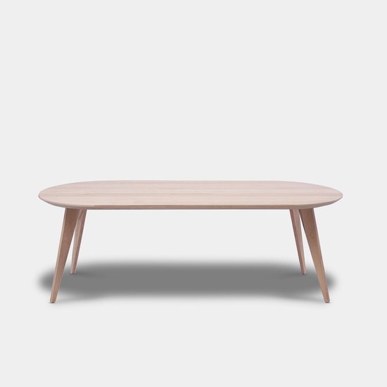Tafel Plat Ovaal Eikenhout - Hout Onderstel - Onbehandeld | bol