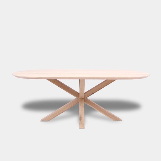 Tafel Plat Ovaal eikenhout - Matrix hout - onbehandeld | bol