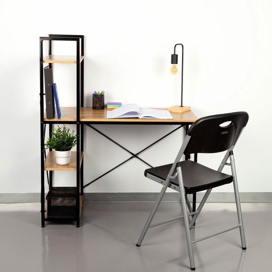 Bureau met plank Max Home Staal Melamine spaanderplaat 100 x 120 x 52 ...