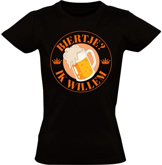 Biertje? Ik Willem Dames T-shirt - koningsdag - bier - nederland ...