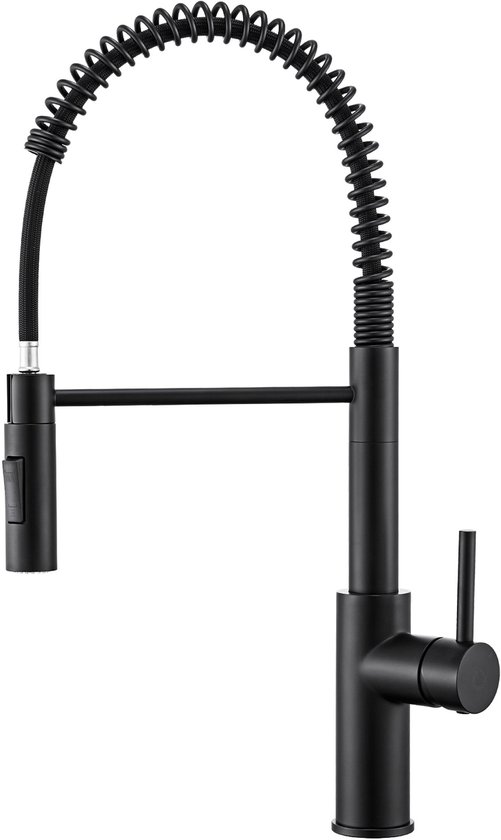 CECIPA max Keukenkraan Zwart - Keukenkraan Met Uittrekbare Uitloop - Handdouche... | bol