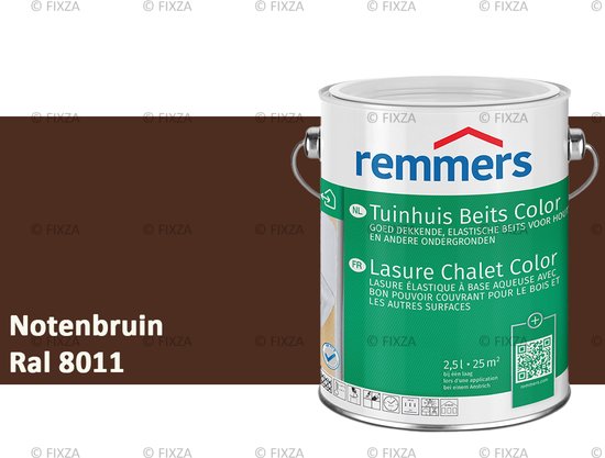 Remmers Tuinhuis beits Color RAL 8011 Notenbruin 2,5 Liter | bol