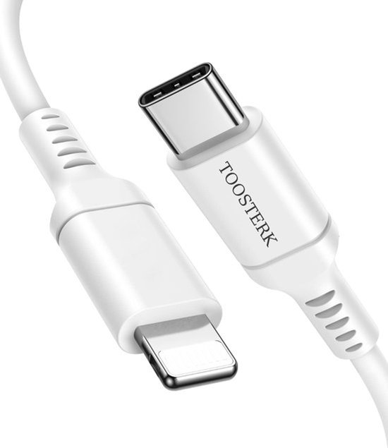 Toosterk USB-C naar Lightning Kabels | 1 Meter | Wit | Geschikt voor ...