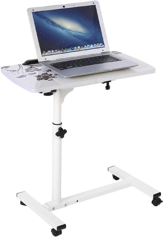 Allecto Plus - Verstelbare Laptop Tafel voor in Bed - Wit - Verrijdbaar ...