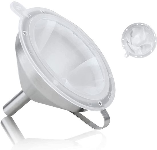 Roestvrijstalen trechter met zeef - multifunctioneel - 1 stuk - 304 ...