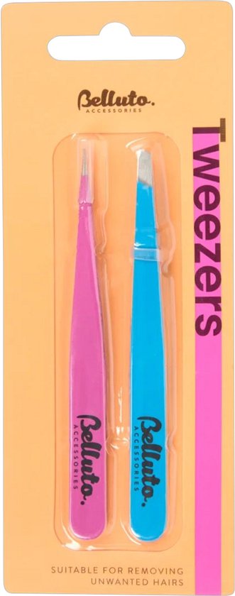 Pincet Set - Splinter & epileerpincet - RVS - Roze & Blauw - 2 stuks | bol