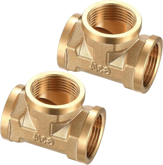 JGS Premium - Messing T-stuk Pijpfitting 3-weg - 2 Stuks - 3/4 Inch - G3/4 Mannelijk -... | bol