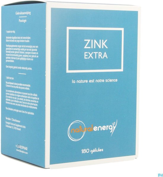 Zink Extra Caps 180 Natural Energy Labophar | bol.com