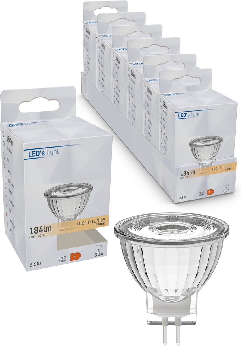 LongLife LED Spotje met GU4 fitting - 12V Laagspanning - Warm wit licht ...