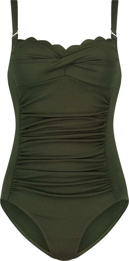 Hunkemöller Dames Badmode Badpak Scallop - Groen - Maat 40 | bol