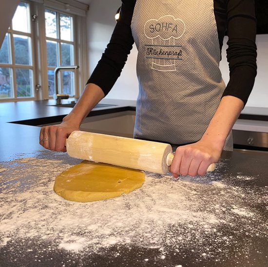 Deegroller met metalen als van 100% FSC® Beukenhout, deegroller made in ...