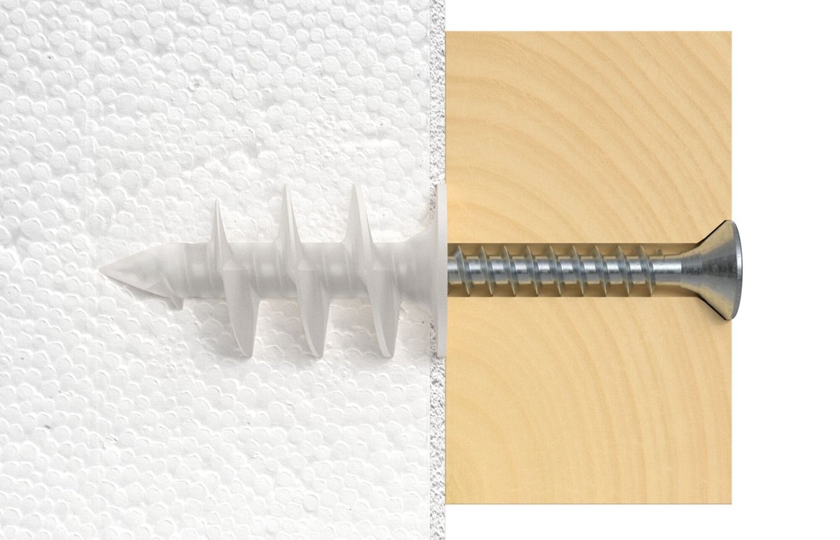 Pluggen voor isolatieplaten - 85 x 26mm - Kunststof - 2 stuks | bol.com