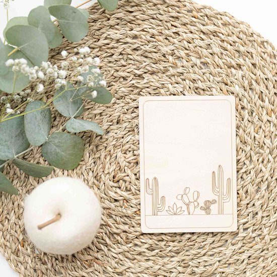 Houten kaartje "Cactus" by Nordhus - A6 - berkenhout - originele ...