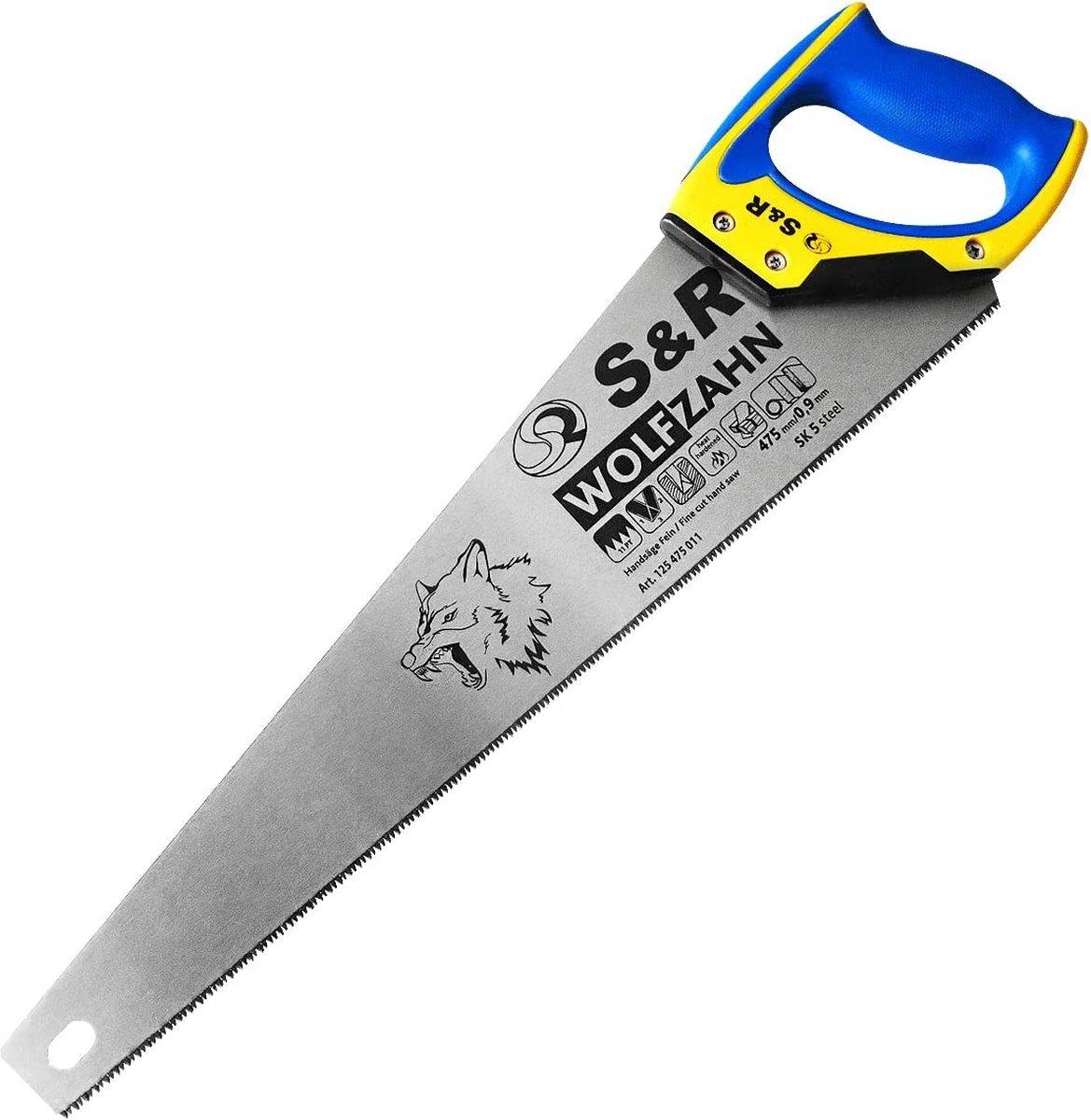 Fijne handzaag, 475 mm lengte, zaag voor hout, kunststof, laminaat (11 ...