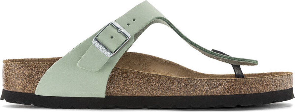 Birkenstock Gizeh Dames Slippers Matcha Narrow-Fit | Groen | Nubuck ...