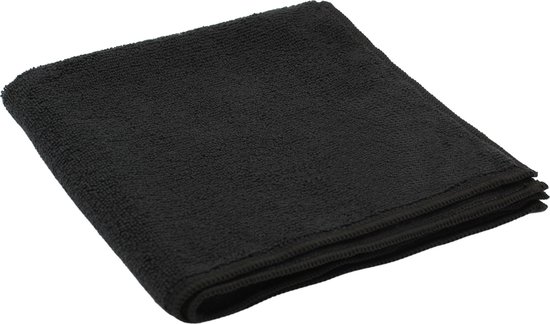 Microvezeldoek 38x38 cm gerecycled microvezel 5 stuks zwart | bol