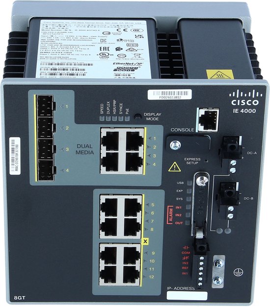 Cisco IE 4000 8 X RJ45 10/100/1000 Managed L2 Gigabit Ethernet (10/100 ...