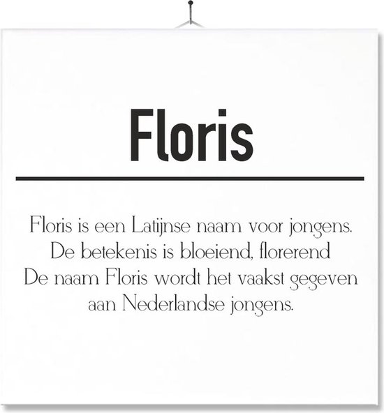 Tegel Met Opdruk | Betekenis | Kado | Cadeau | Met Naam - Floris | bol