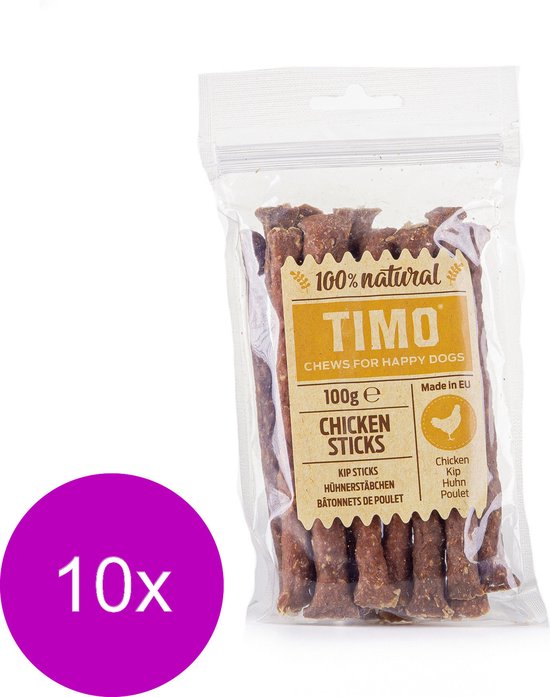 Timo Sticks 100 g - Hondensnacks - 10 x Kip | bol