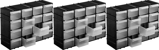 Sorteerbak voor kleine onderdelen, 16 vakken, 22 x 15 x 8 cm Kigima | bol