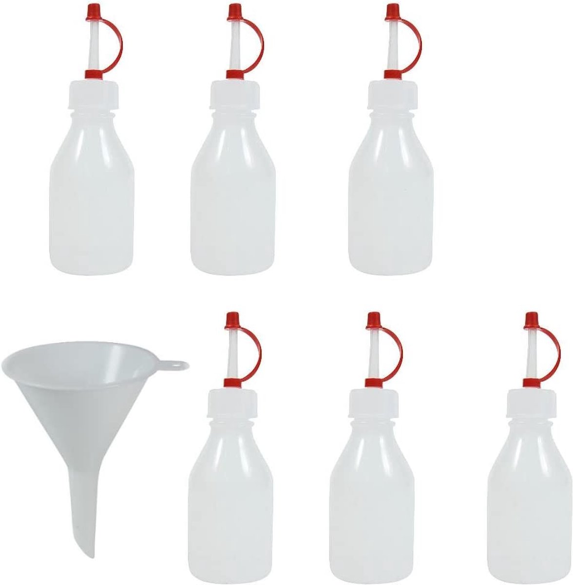 huishoudelijke artikelen 6 spuitflessen BPA-vrij vultrechter van 50 ml ...