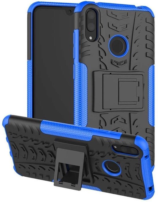 Rugged Hybrid Huawei Y7 2019 Case - Blauw | bol.com