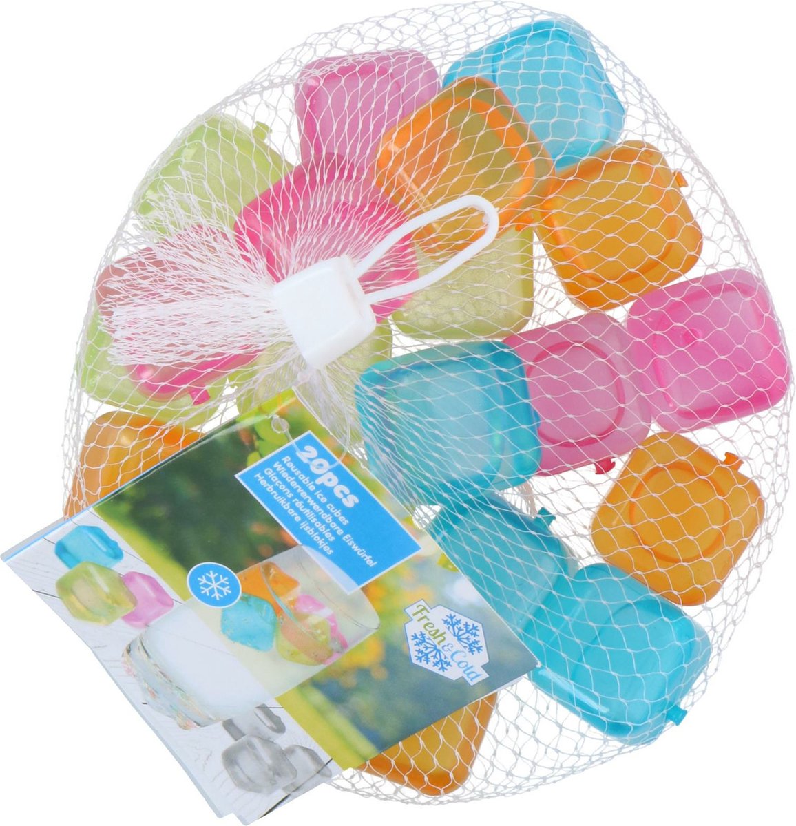 Fresh&cold IJsblokjes - 40x - herbruikbaar - gekleurd - ijsklontjes | bol