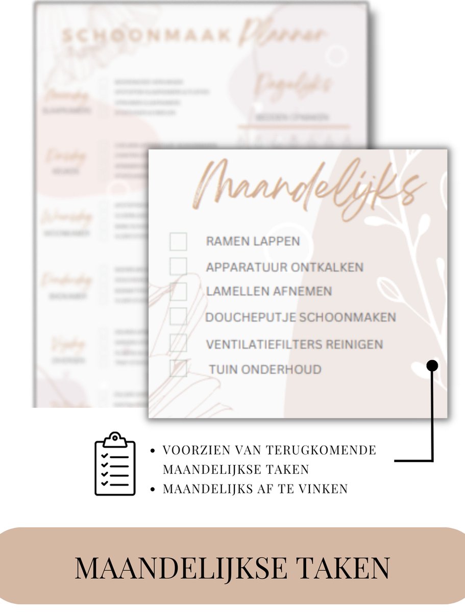 Weekplanner schoonmaak - Schoonmaakplanner - Huishoudplanner ...