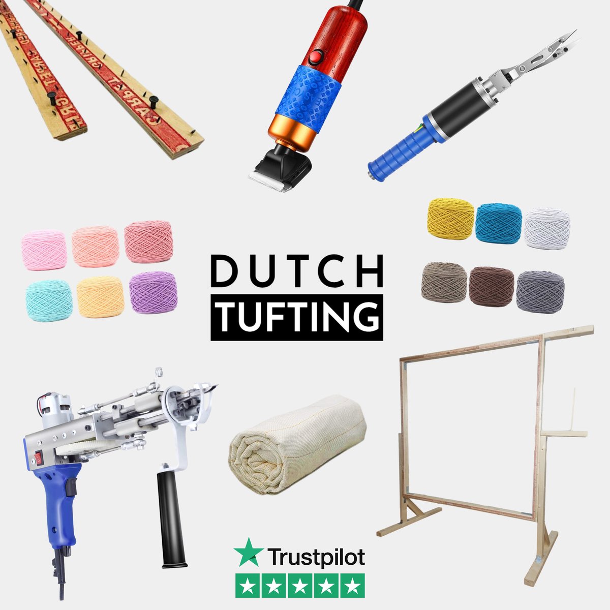 Tufting Gun Beginnerspakket - Starter kit met Tufting Gun Blauw ...