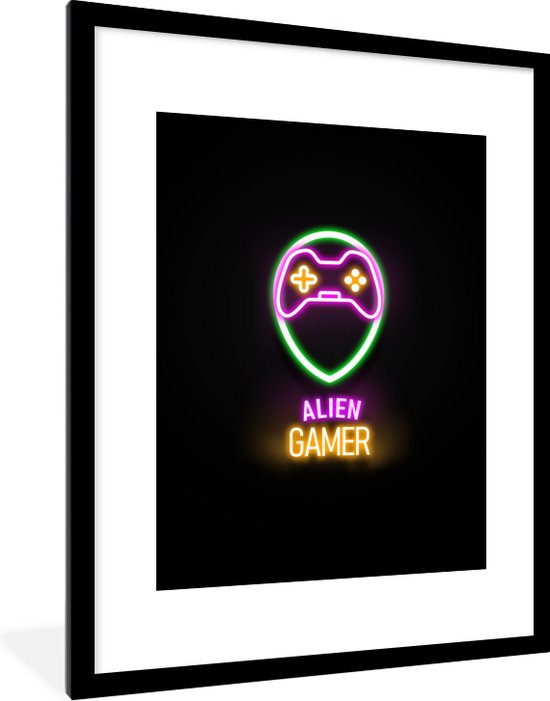 Game Poster - Gaming - Quotes - Neon - Alien gamer - Controller - 60x80 ...