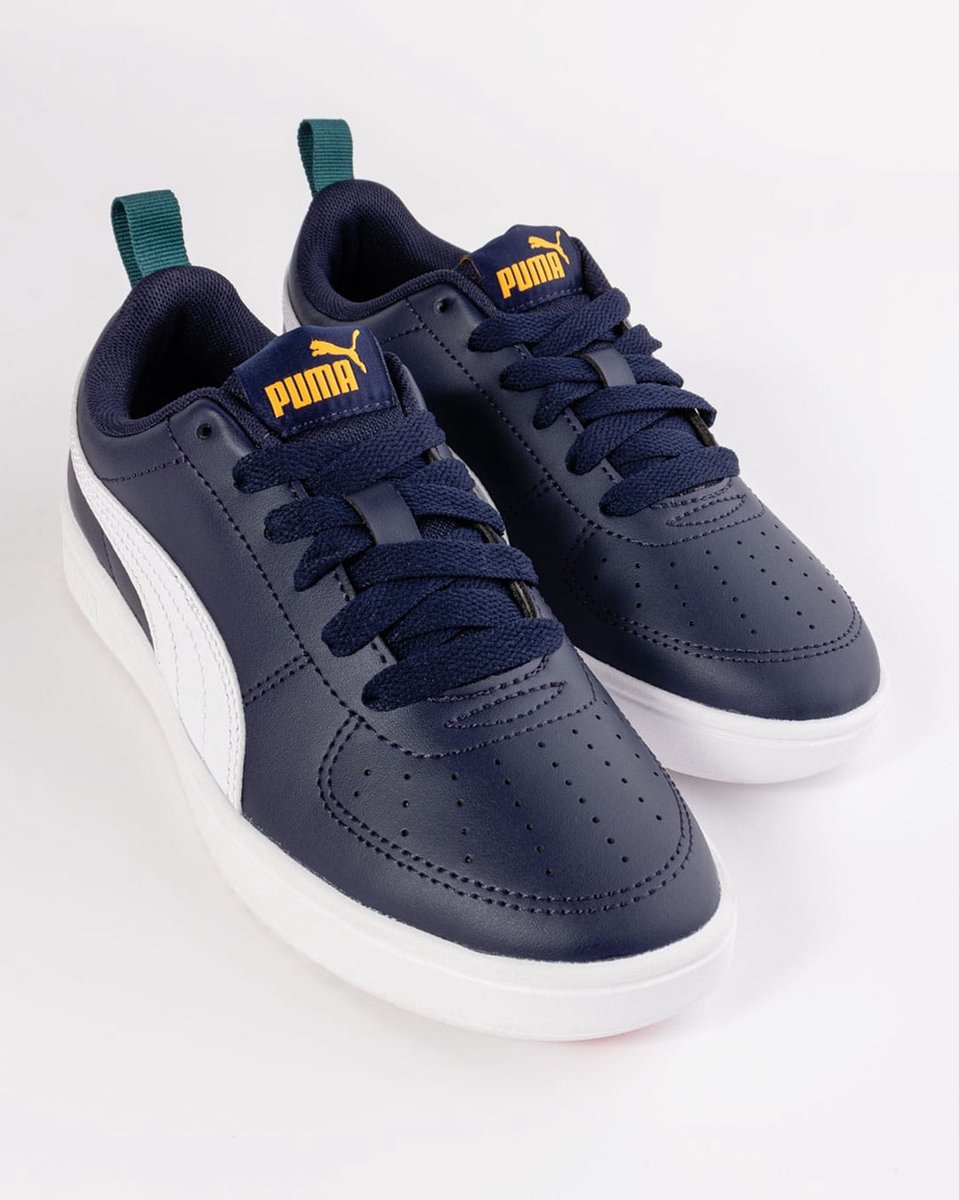 Puma Rickie Junior Sneakers (Maat 38) Donkerblauw/Wit | bol.com