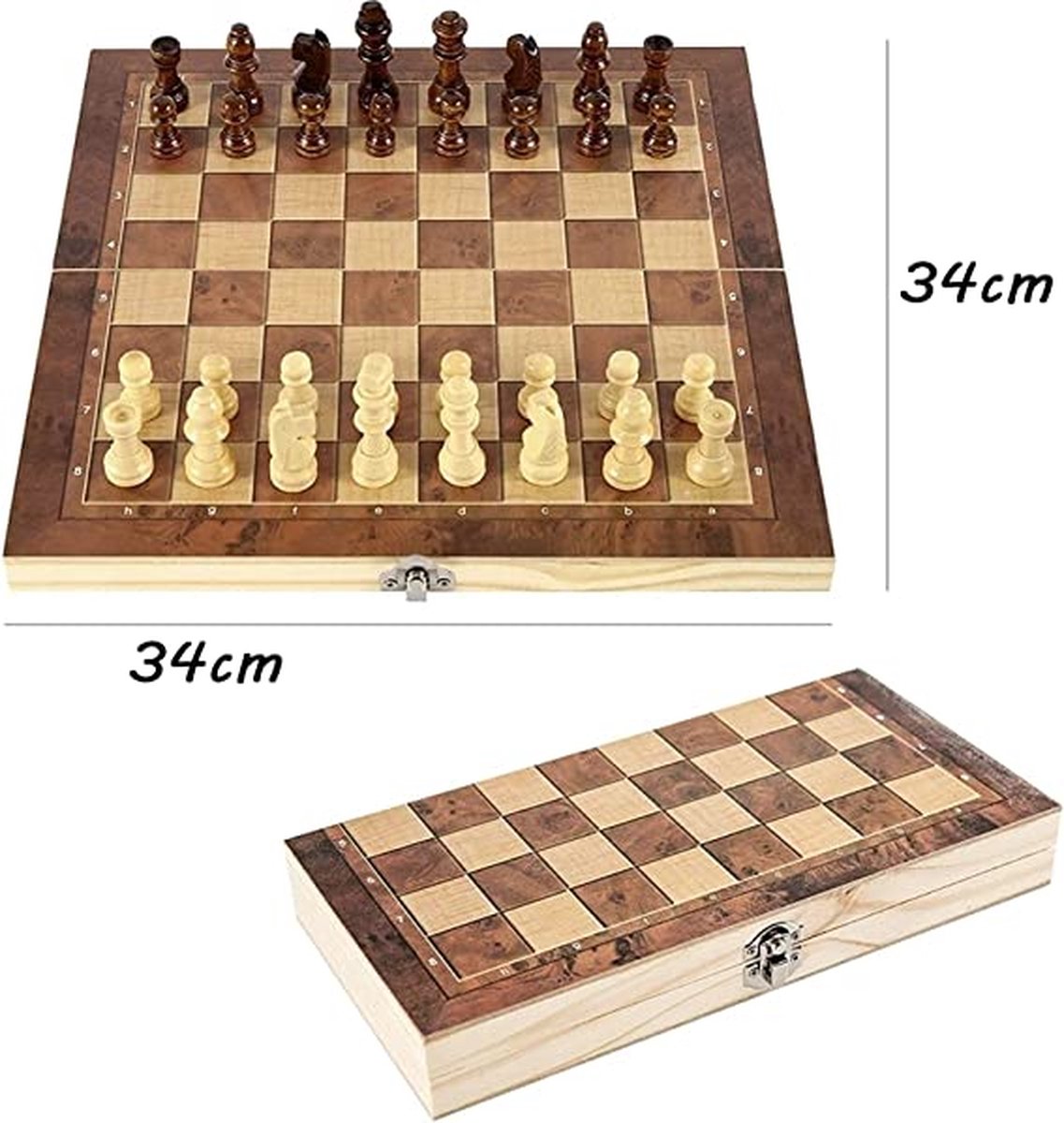 Schaakbord \ Chess figures and chessboard made of wood - Houten ...