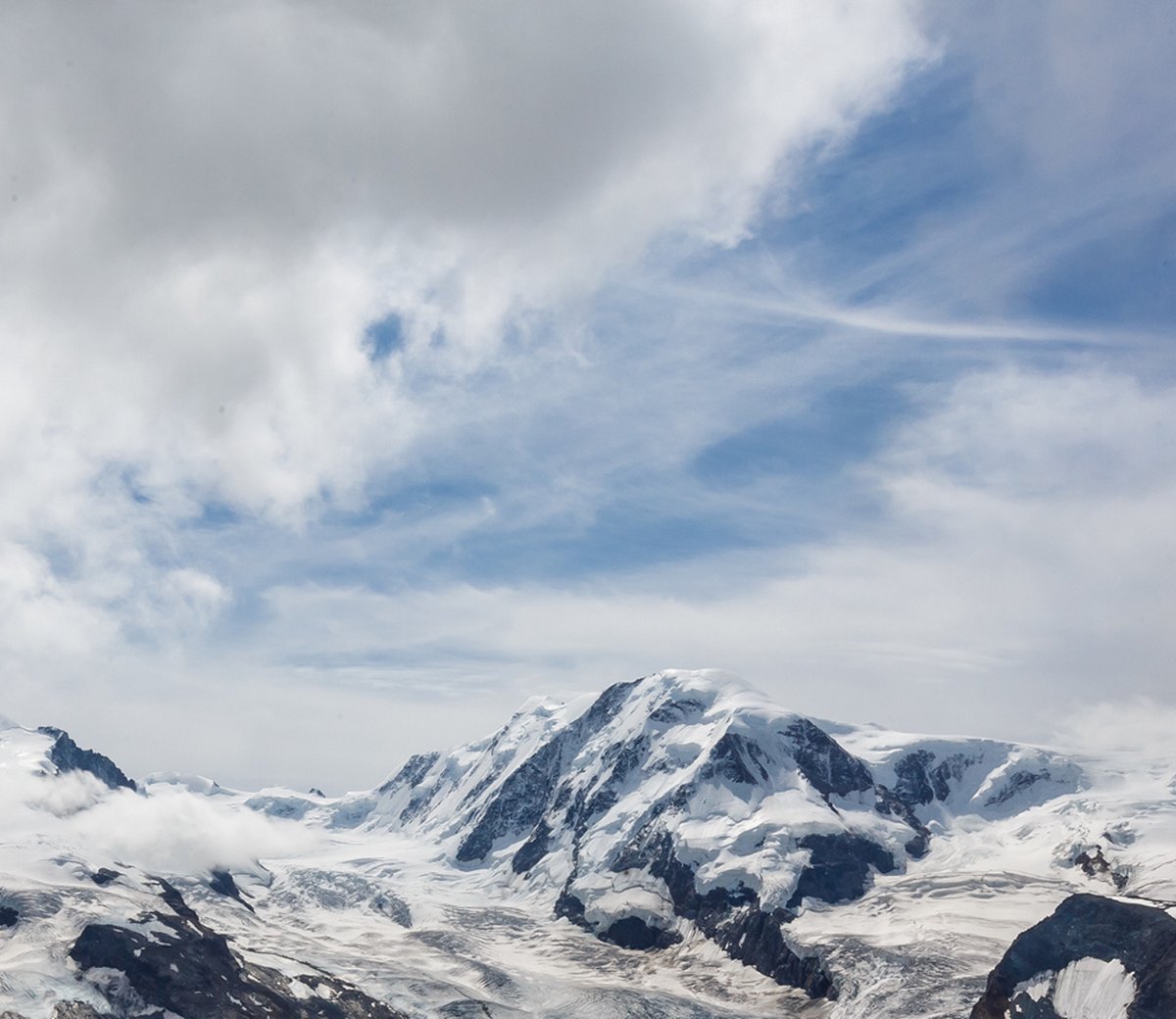 Inductie Beschermer - Besneeuwde Bergtoppen van Alpen Gebergte met ...