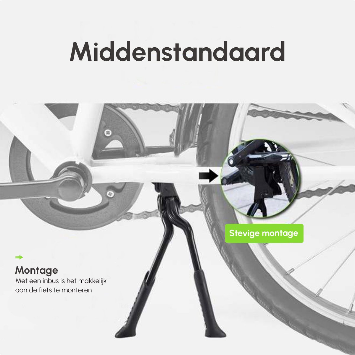 Middenstandaard - Verstelbaar -2 poot 30cm - 35 cm - zwart - Fiets ...