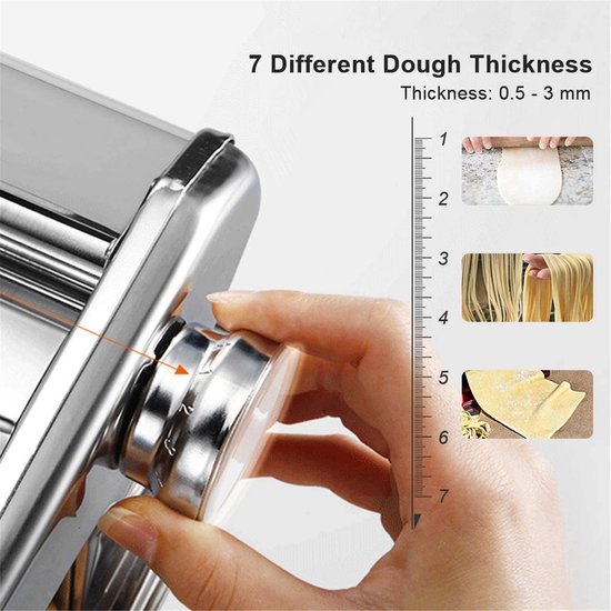Pastamachine RVS Verse Handmatige Pasta Roller Machine Cutter met Klem ...