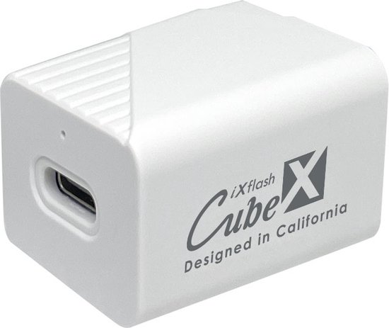 PioData iXflash CUBE 256GB USB-C Back-up foto's en video terwijl je jouw telefoon oplaadt | bol