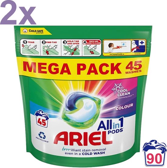 Ariel - All-in-1 Pods - Color - 90 Wasbeurten - XXL Pack ...
