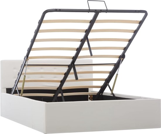 ModernLife' - Bedframe met opbergruimte hydraulisch kunstleer wit ...