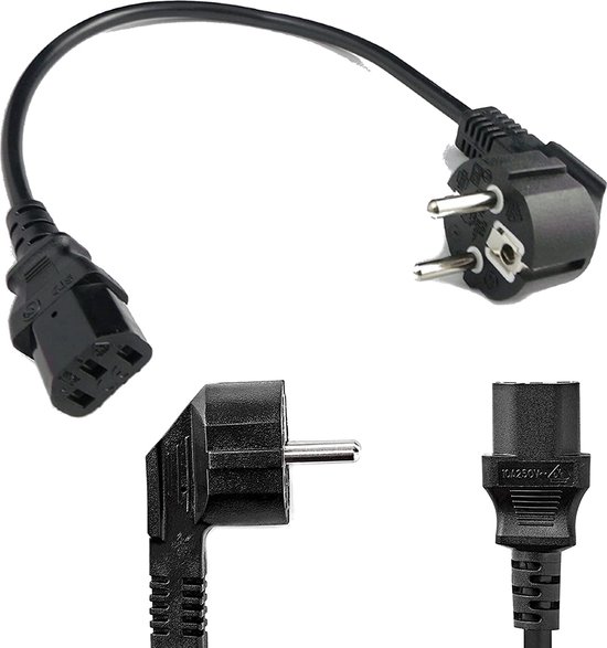 TronicXL 3 stuks korte stroomkabel koudapparaatkabel kort netsnoer 0,4 ...