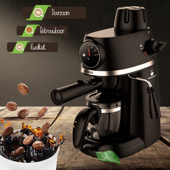 SoGO SS-7645 Piston/ Espressomachine - 3.5 Bar, RVS - Geniet van ...