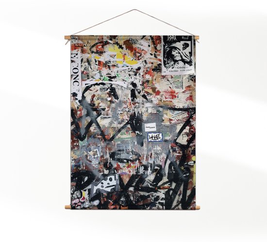 Textielposter Knip en Plak Kunst M (55 X 40 CM) - Wandkleed - Wanddoek - Wanddecoratie | bol
