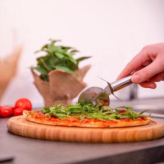 2x Pizzasnijder Edelstaal - Pizzaroller - Scherp - Deegsnijder ...
