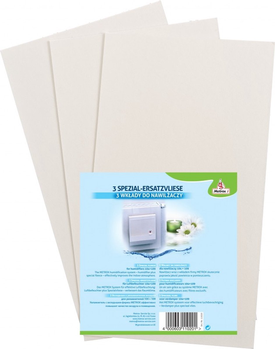 Filterpapier voor waterverdamper - 3 stuks verdampervlies voor onder ...