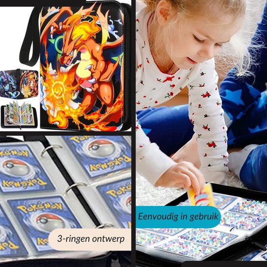Buxibo - 900 Vaks Opbergmap - Verzamelmap Geschikt voor Pokémon Kaarten ...