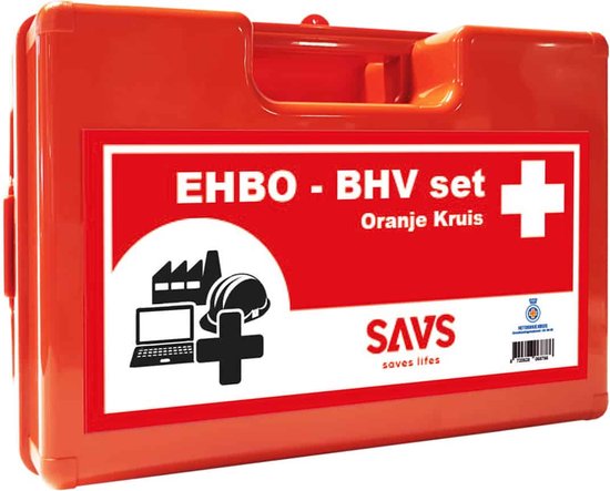 SAVS Verbanddoos BHV - EHBO koffer set - Oranje Kruis 2021 - Incl wandbeugel - Eerste... | bol