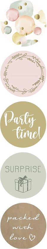 Feestelijke Sluitsticker - Sticker – Party Time! - Packed with love - Naamsticker -... | bol